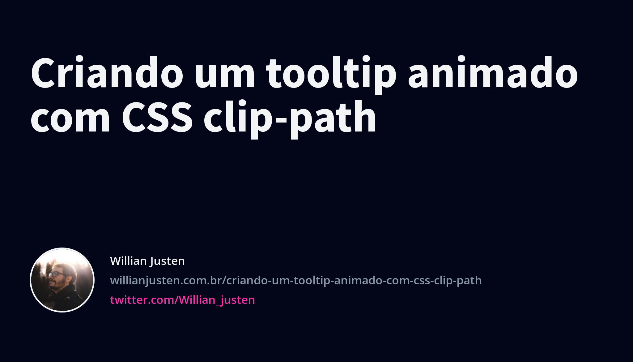 Criando um tooltip animado com CSS clip-path - Willian Justen